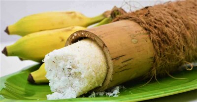 100% Natural Bamboo Pittu Puttu Maker Kadam with Coconut shell pusher ...