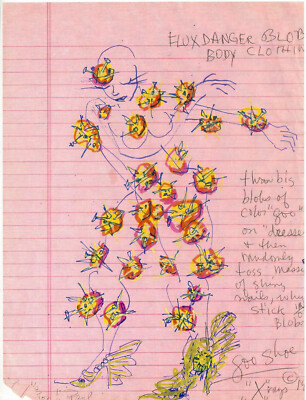 PAUL SHARITS FLUXUS FLUX FASHION "X" RAGS DRAWING FLUXDANGER BLOB BODY ...