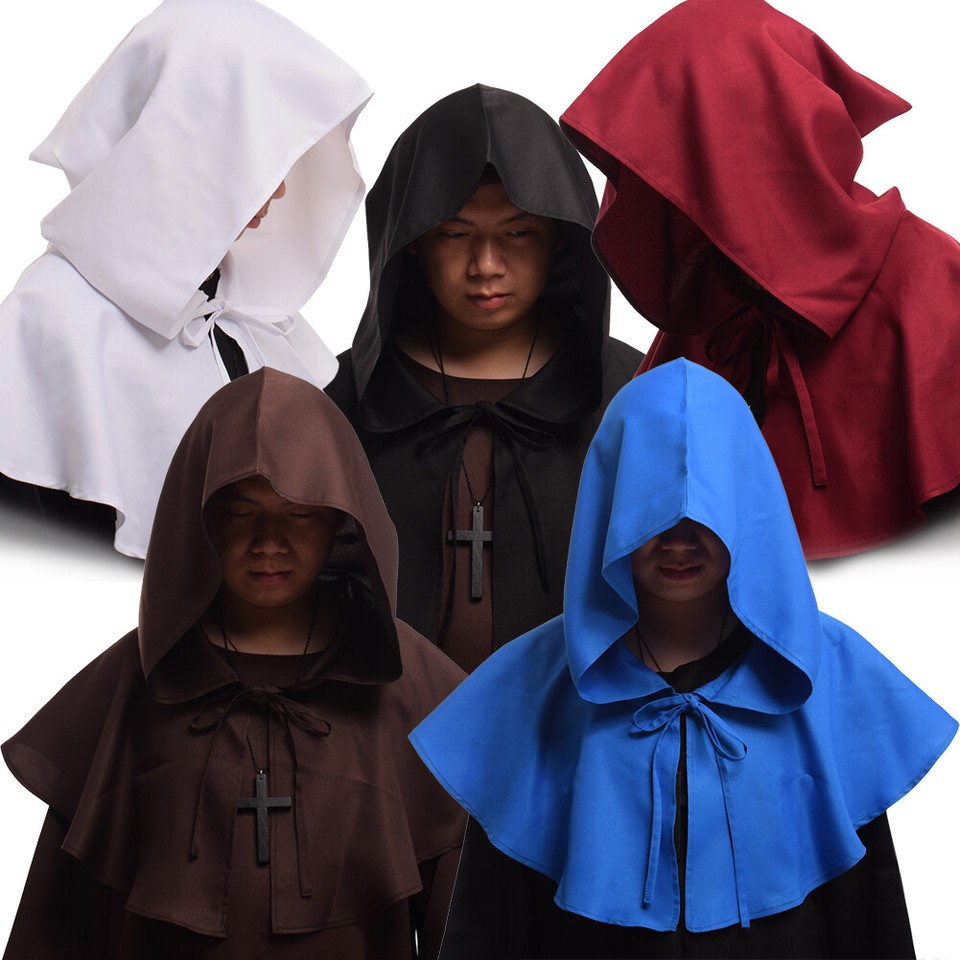 Medieval Friar Cowl Hat Monk Priest Pagan Halloween Costume Cosplay Hat ...