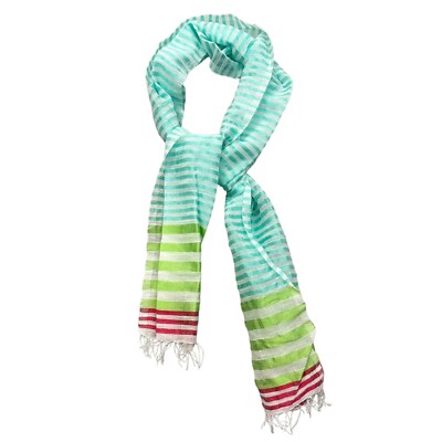 LemLem Scarf Wrap Womens Striped Boho Liya Kebede Aqua Red Green NWOT ...
