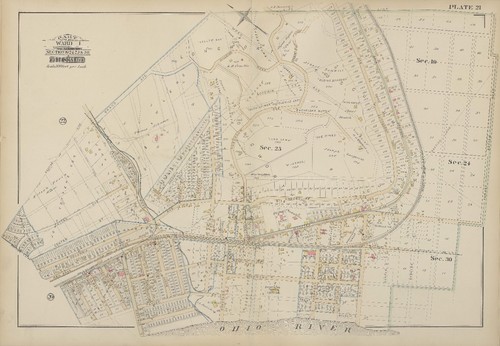 1884 CINCINNATI HAMILTON CO. OHIO COLUMBIA TUSCULUM GRAND AV-RIVER AV ...