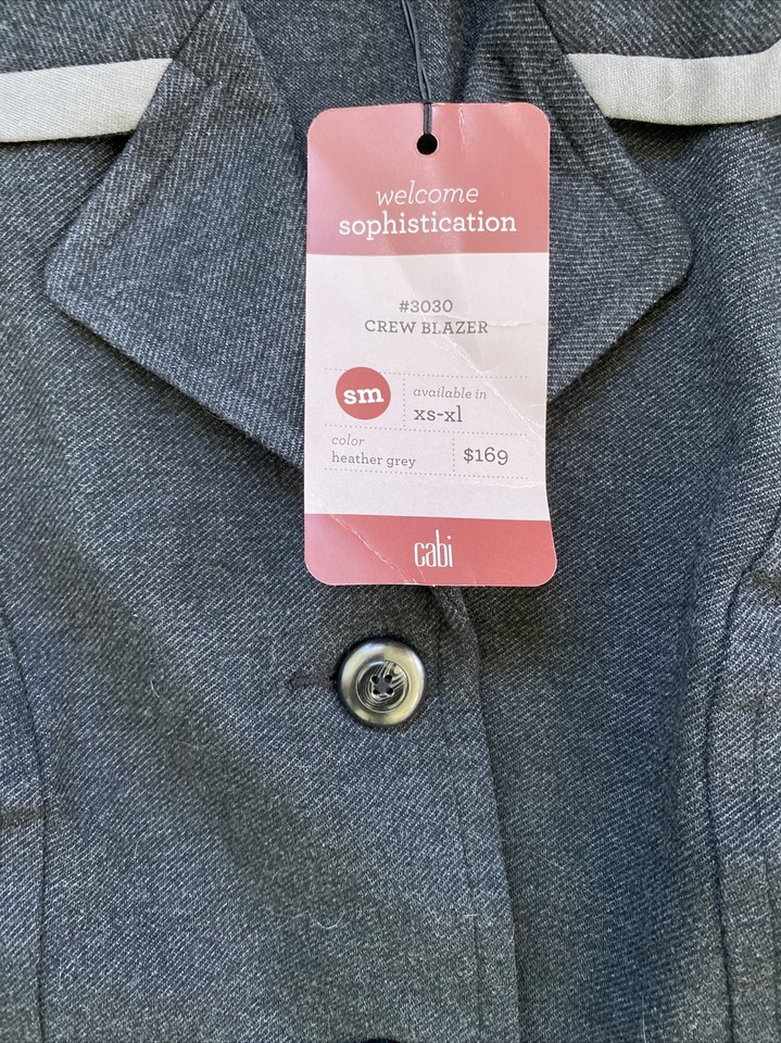 NWT Cabi #3030 Crew Blazer Small Heather Gray Ponte Riding Jacket Career | eBay
