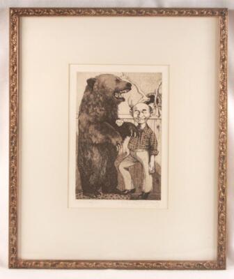 Original Charles Bragg "Mighty Hunter" w/ Bear Hand Signed Artist Proof ...