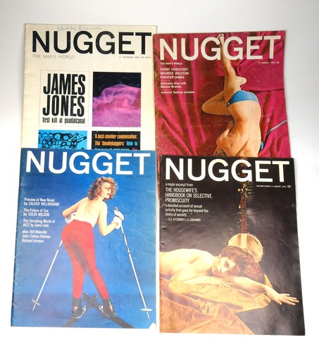4 Issues of NUGGET MAGAZINE Early 1960s Super cool 60s Pin-up Madmen ...