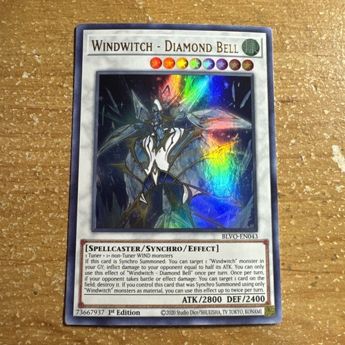 🔥 Yugioh Windwitch - Diamond Bell BLVO-EN043 Ultra Rare NM 1st Edition ...