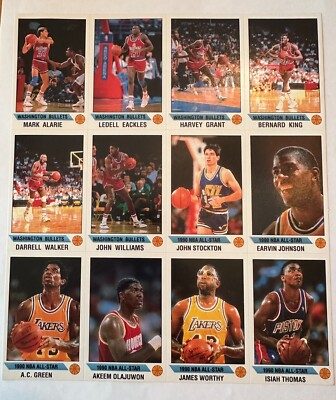 1990-1991 Panini Stickers All Stars Magic Johnson Akeem Olajuwon Isiah ...