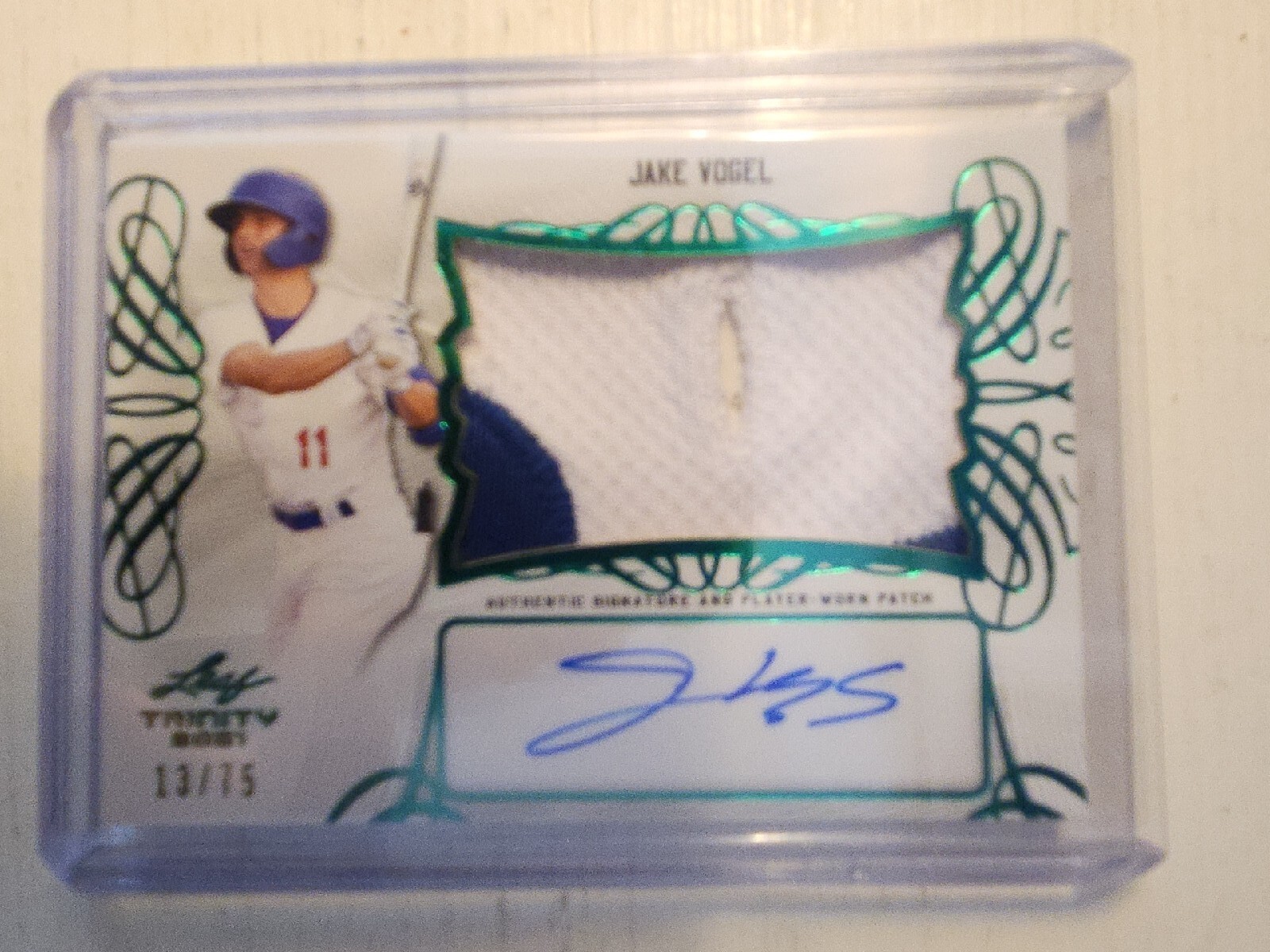2021 Leaf Trinity JAKE VOGEL prospect patch auto-Dodgers | eBay