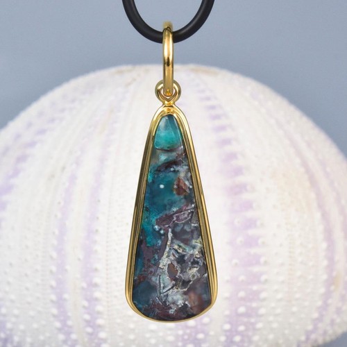 Pendant Gold Vermeil Sterling Silver Chrysocolla & Native Copper ...
