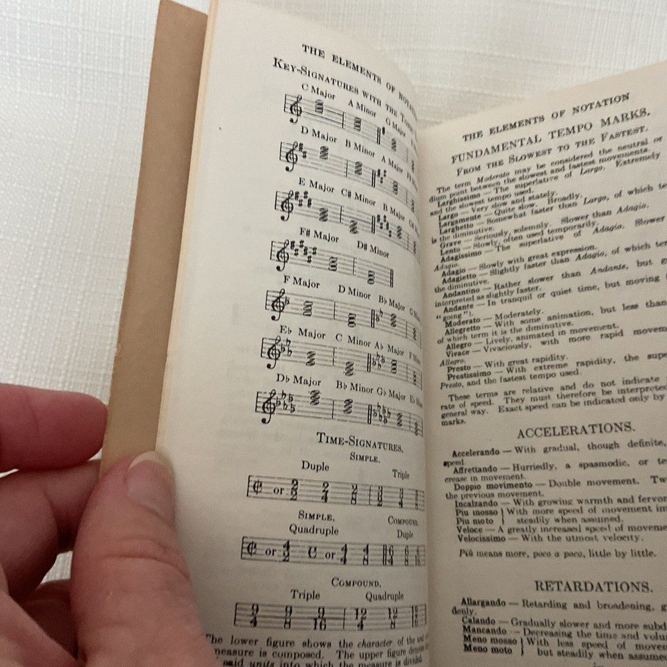 1909 Elton’s Pocket Music Dictionary By Louis C. Elson/ Oliver Ditson ...