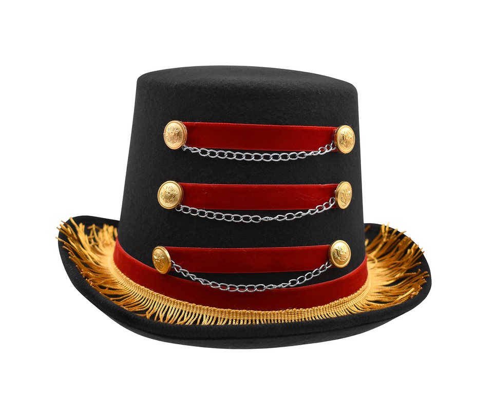 Adult Deluxe Circus Ringmaster Top Hat Ring Leader Halloween Toy ...