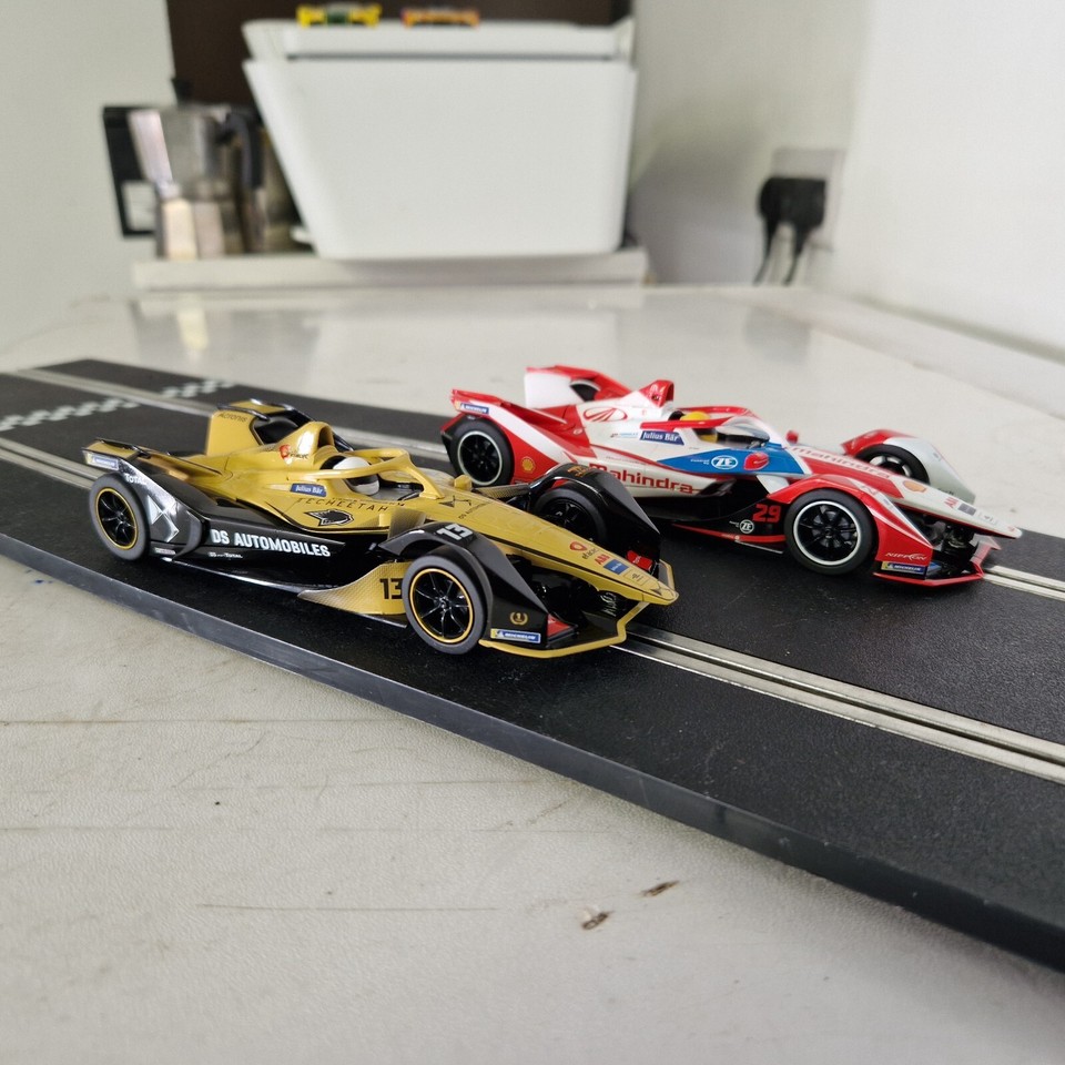 Scalextric Formula E Cars Twin Pack. New Analogue Slot Cars 1:32 Scale ...