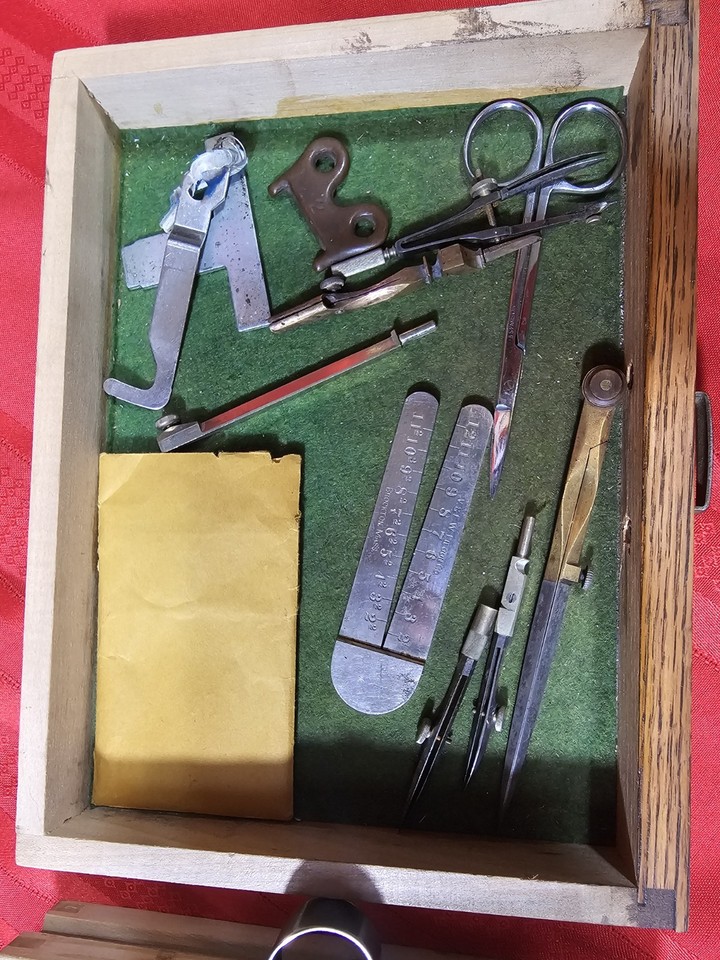 Antique Union Tiger Oak Machinist Box 7 drawer Chest W/ Starrett ...