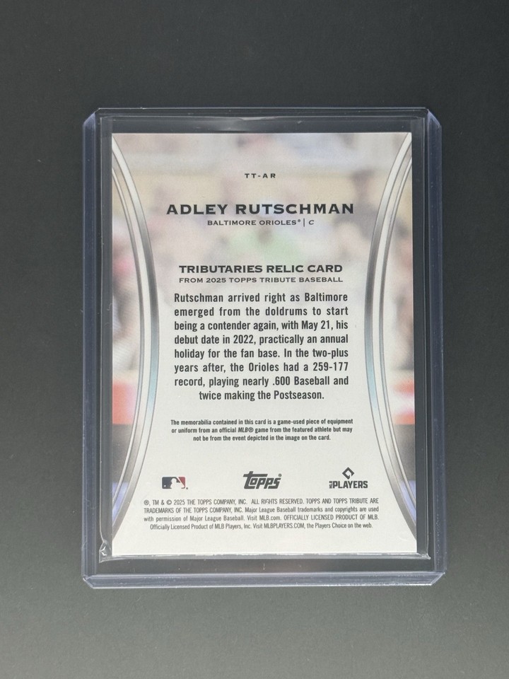 2025 Topps Tribute -Adley Rutschman Tributaries Relic Card 42/75 | eBay