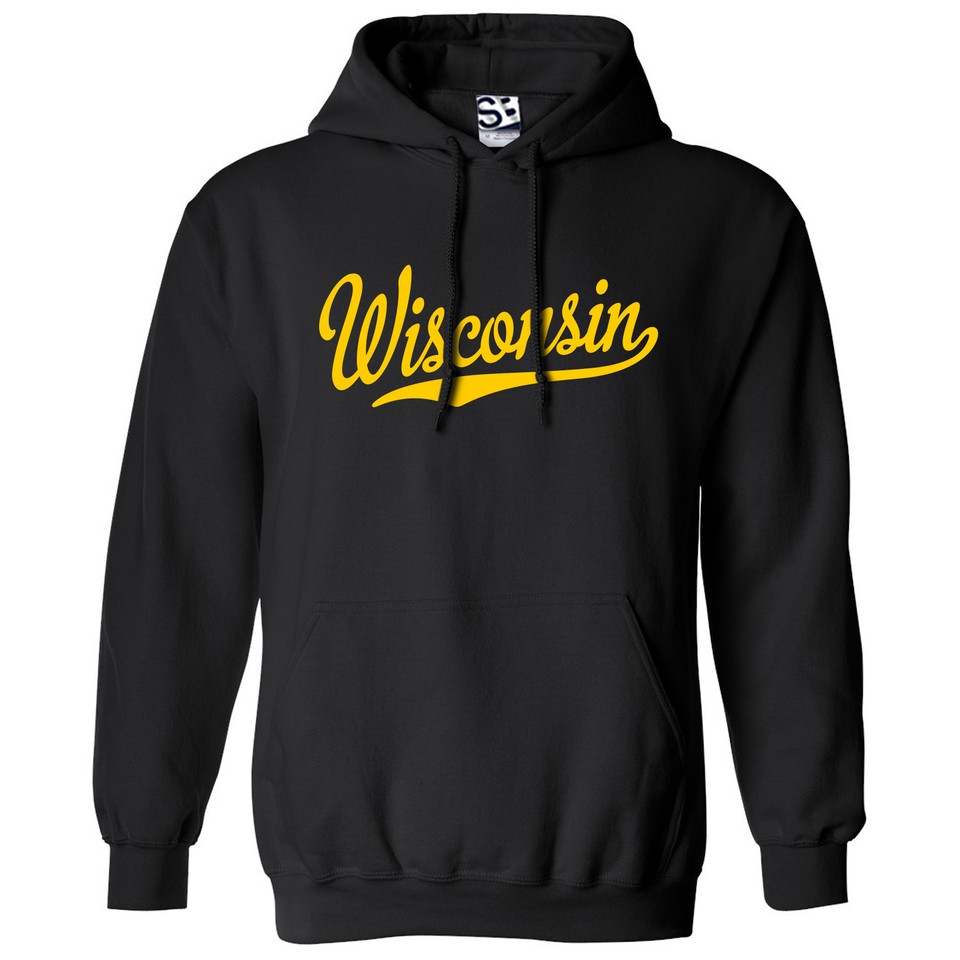 Wisconsin Script HOODIE | Hometown Baseball Sports Team Jersey Hooded ...