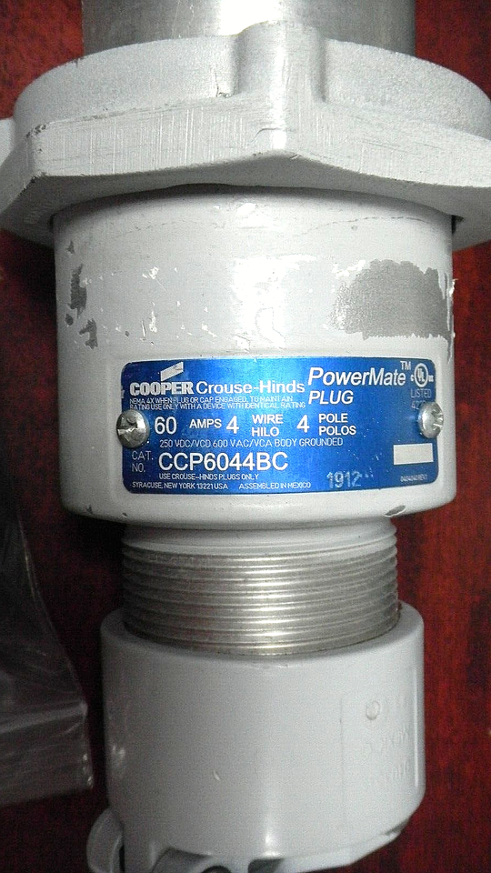 COOPER CCP6044BC 60A 4W 4P POWERMATE PLUG | eBay