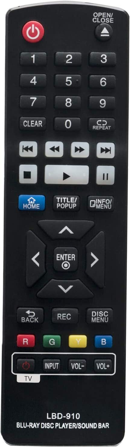 Remote Control LBD-910 For LG DVD Blu-ray Player BPM55 BPM55N UBK90 ...
