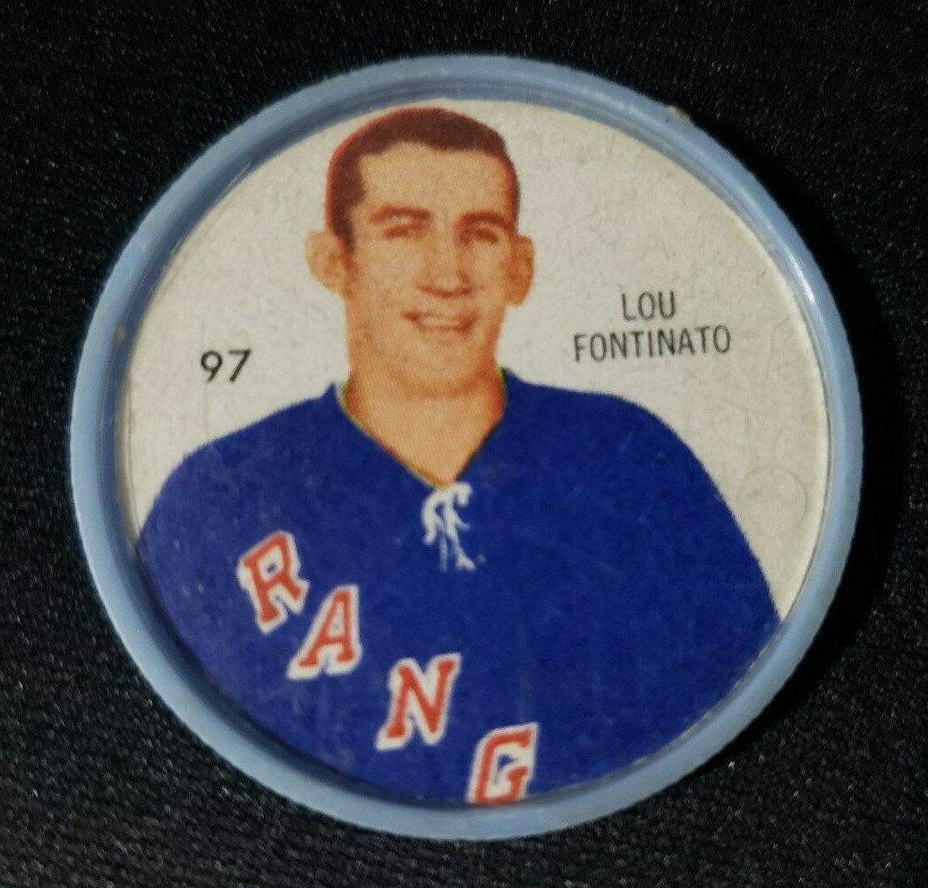 1960-61 SHIRRIFF HOCKEY COINS - LOU FONTINATO - #97 - New York Rangers ...