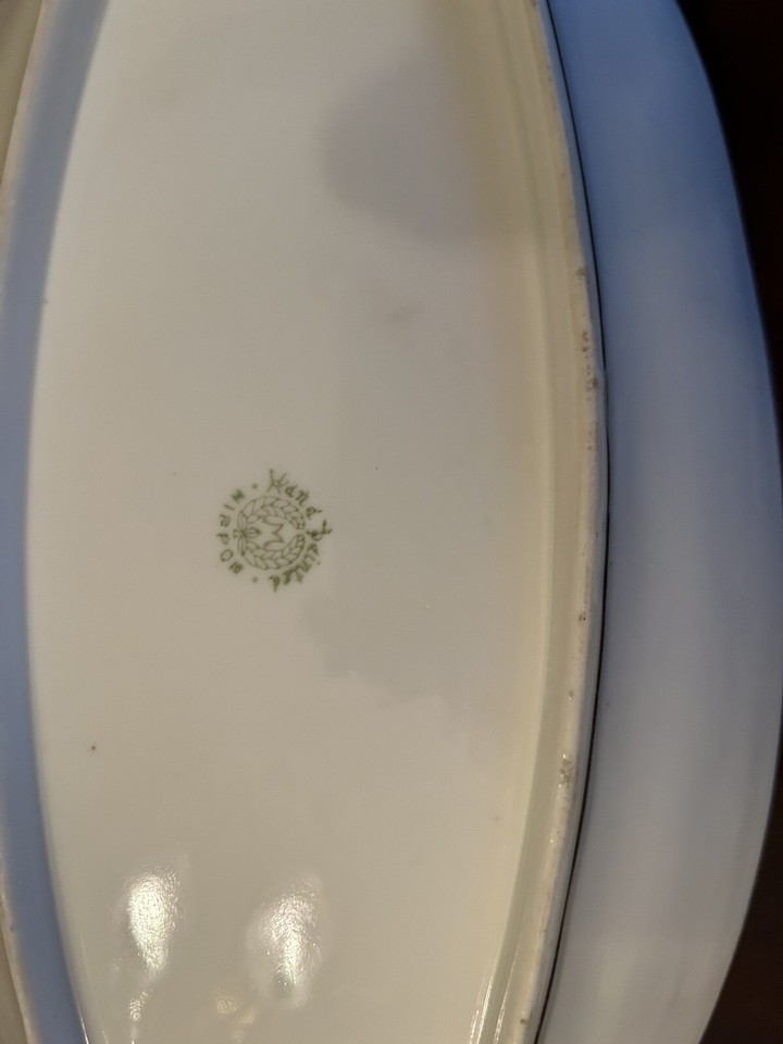 Vintage Rare Nippon CeleryDish w/ 6 Salters. Painted Countryside Scenes ...