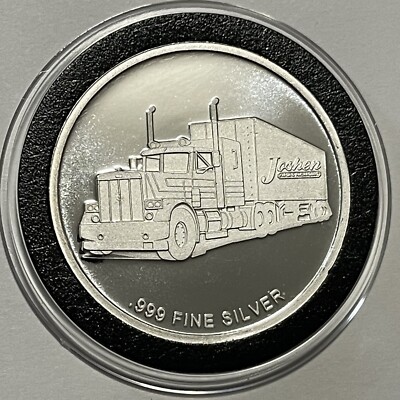 Joshen Trucking Semi Truck Rare Proof Coin 1 Troy Oz .999 Fine Silver ...