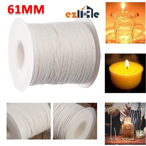 60M/Roll Spool of Cotton Square Braid Candle Making Candle Wicks Wick ...