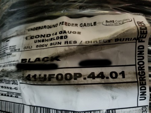 Isotec 141UF 14awg Underground Feeder UF Sprinkler Irrigation Wire ...