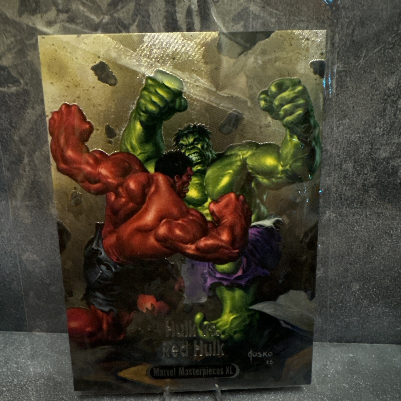 2024 SKYBOX MARVEL MASTERPIECES XL 5x7 Battle Spectrum Hulk VS Red Hulk ...