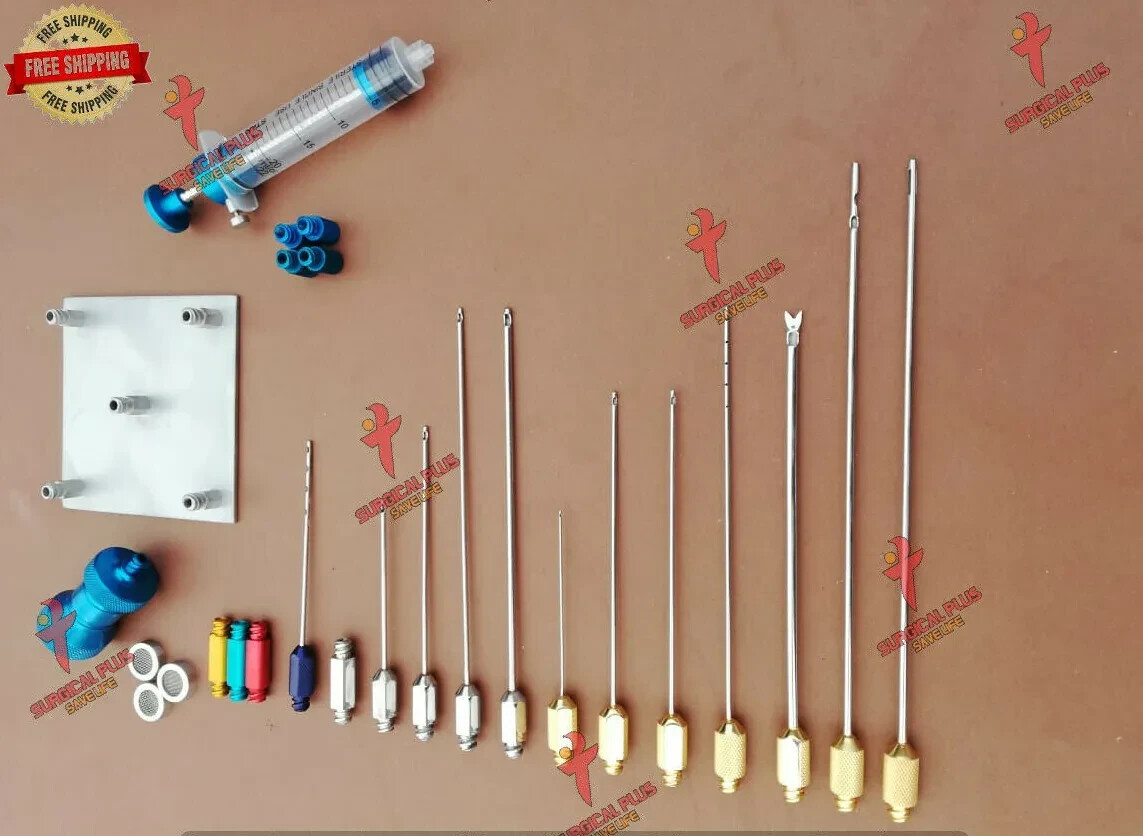 Lipo Suction Luer Lock Nano Fat Transfer Set of 26 Pcs Plastic Cosmetic ...