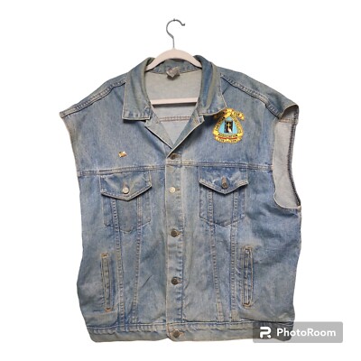 Vintage Tyca Made In The USA Motorcycle Jean Jacket Vest Size 2XL | eBay