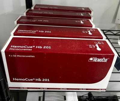HemoCue Hemoglobin HB 201 Microcuvettes, 50/Bottle, Expiry 02/2026 Pack ...