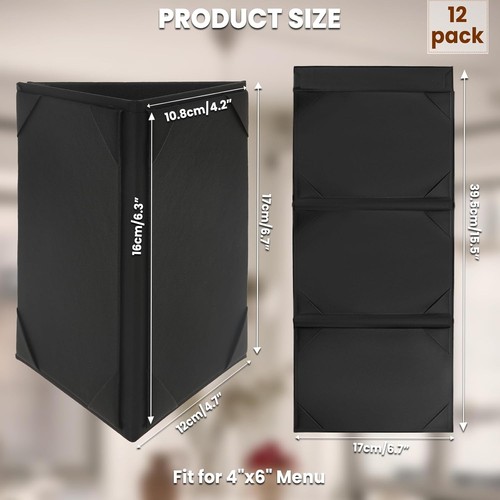 Table Tents 12 Pack Triangle Tent 4 x 6 Inch 3 Side Menu Covers for ...