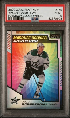2020-21 OPC Platinum Jason Robertson Rainbow Color Wheel #159 SP RC PSA ...