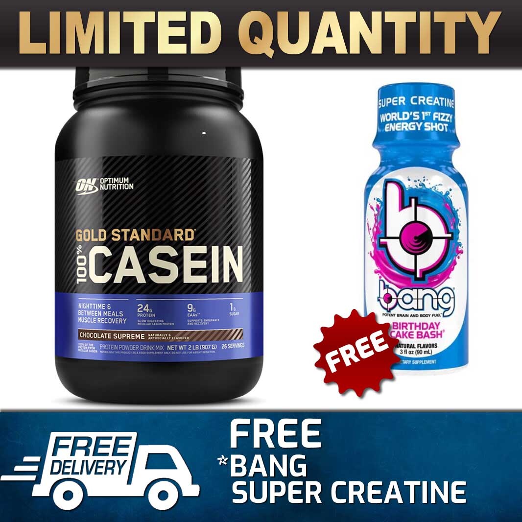 OPTIMUM NUTRITION 100% CASEIN 2LBS CHOCOLAT//PROTEIN ON CASEIN NIght ...