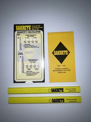 Sakrete 60 And 80lb Bag Mix Slide Calculator + Extras | eBay