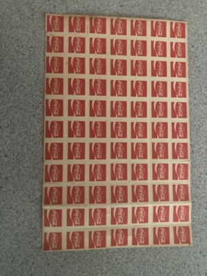 Vintage Coca Cola labels uncut sheet advertising 5.5 inches by 8.5 ...