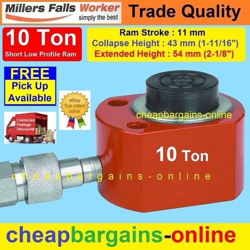 10 TON SHORT BODY RAM 10T HYDRAULIC LOW PROFILE BODY RAM PORTA POWER ...