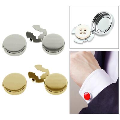 2x Copper Cufflinks for Men Ordinary Shirts Party Round Cuff Button ...