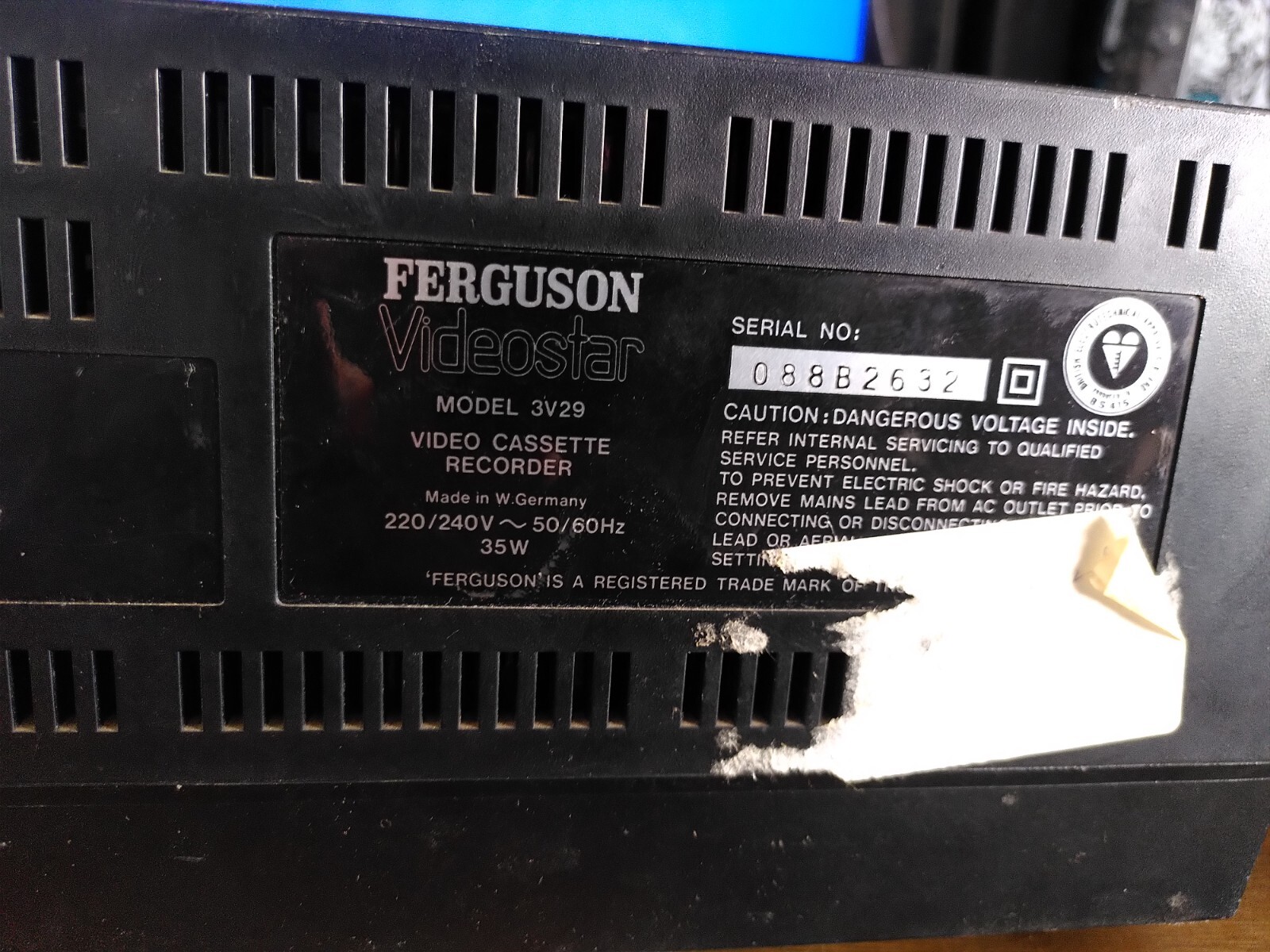 Ferguson Videostar 3V29 electronic Video recorder VHS player (669 ...
