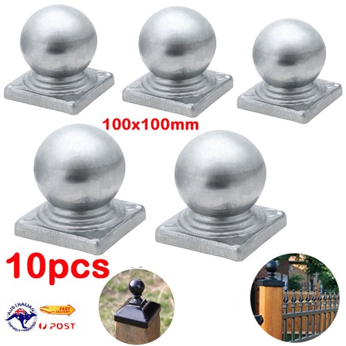 10pcs Post Cap Galvanised for Fence Wooden Posts with Round Ball Head ...