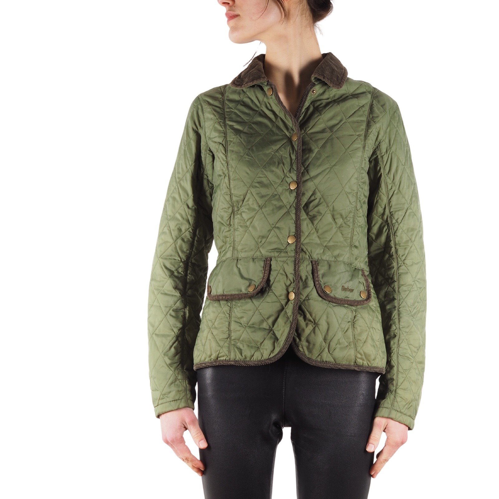 Barbour Womens Vintage Quilted Green Coat Jacket US6 … - Gem