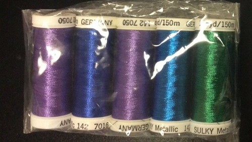 ASSORTED SULKY METALLIC EMBROIDERY THREAD- 5 SPOOLS PER PACK | eBay