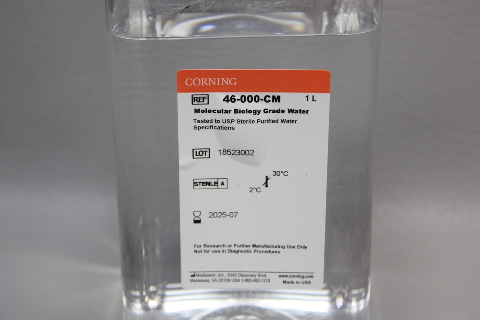 NEW 1L BOTTLE OF CORNING MOLECULAR BIOLOGY GRADE WATER 46-000-CM | eBay