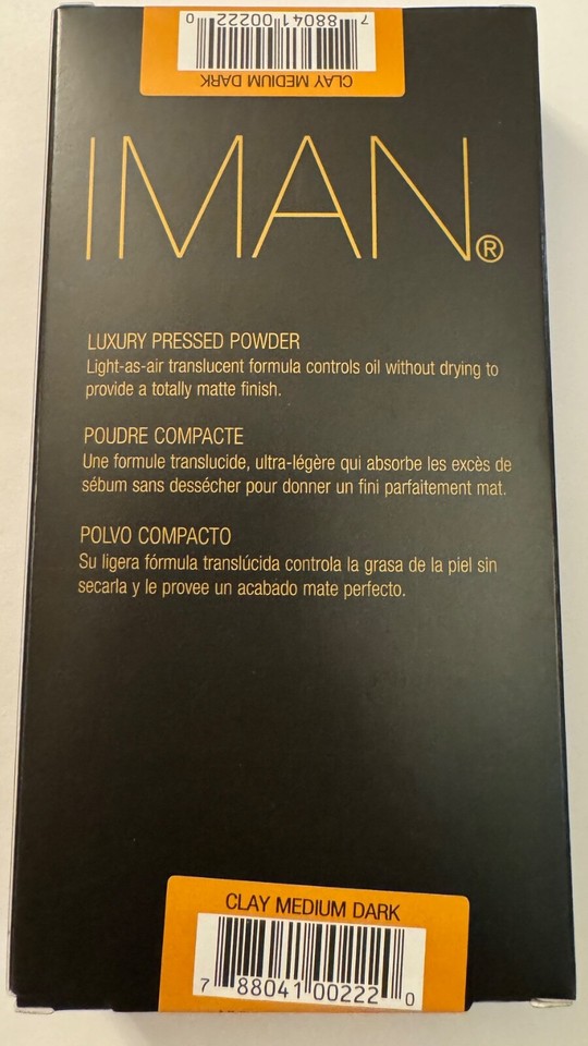IMAN Cosmetics Luxury Pressed Powder Shade Clay Medium Dark .35 Oz | eBay