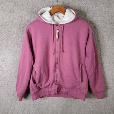 C.E. Schmidt Workwear Hoodie Womens Large Pink Sherpa Lined Full Zip ...