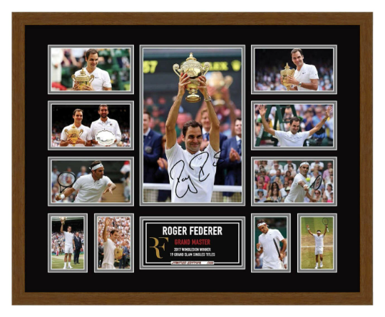 Roger Federer The Grand Master 2017 Wimbledon Champion Signed LE Frame ...