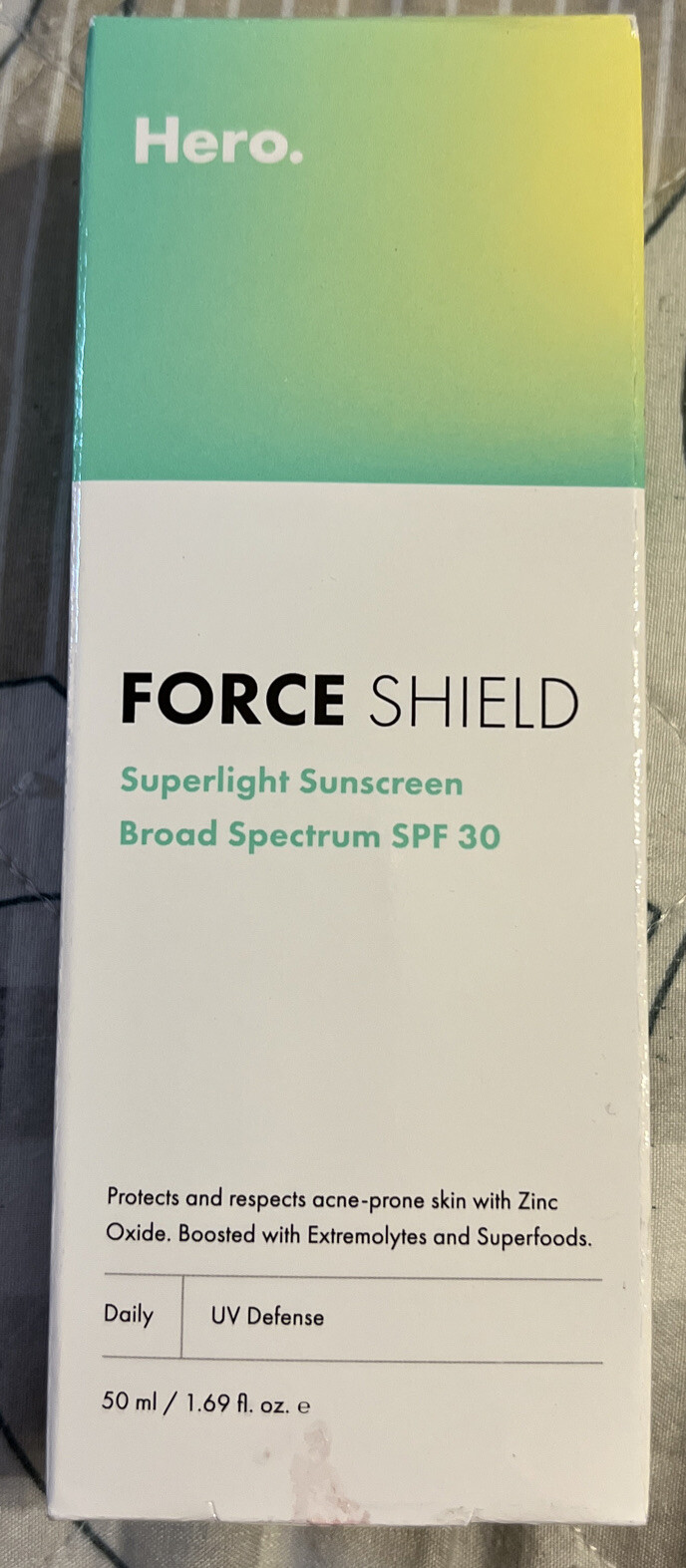 Hero force shield superlight sunscreen spf 30 acne prone skin 1.69oz ...