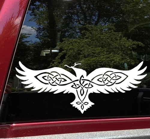 Viking Raven Vinyl Decal V2 - Hugin Munin Norse Mythology - Die Cut ...