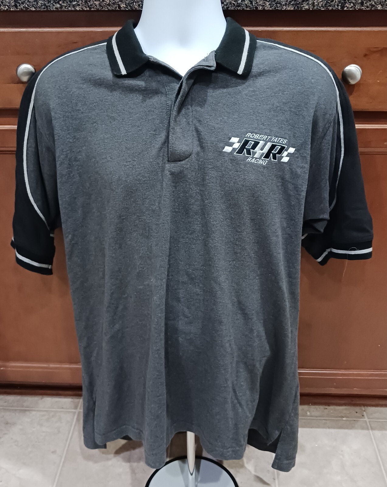 Robert Yates Racing XL Team Issued Gray Polo Shirt NASCAR Allison ...