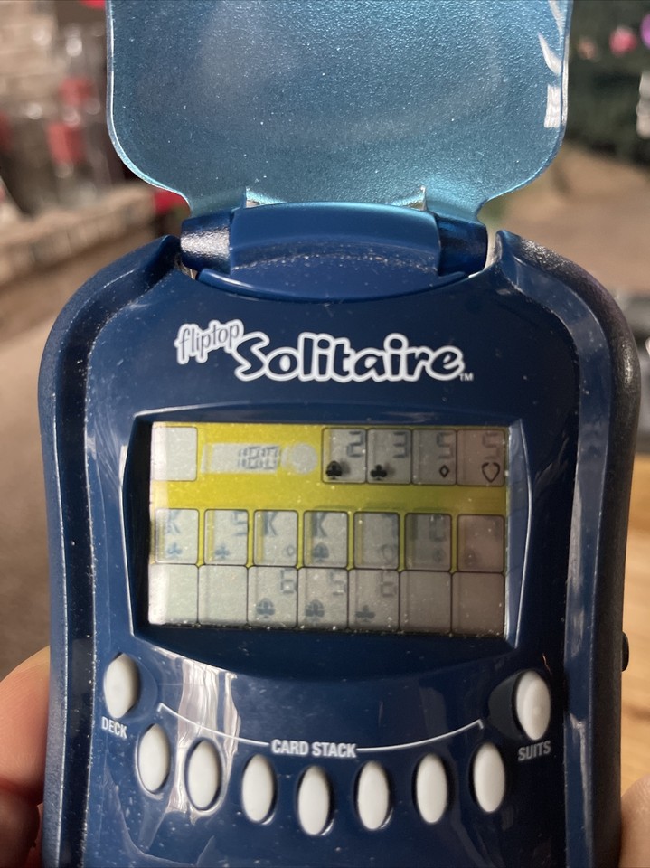 Radica Flip-Top Lighted Solitaire Electronic Blue Handheld Game ...