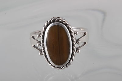 CW STERLING SILVER BROWN STONE RING SIZE 6 1/2 925 FINE 0589 | eBay
