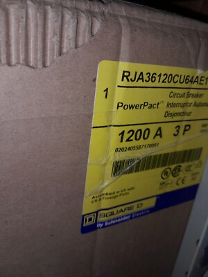 NEW OPEN BOX SQUARE D POWER PACT ERMS RJA36120CU64AE31 3POLE 1200A 480V ...